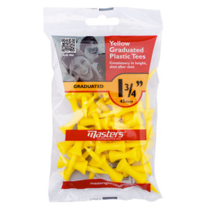 Masters Graduated 45mm Golf Tees Yellow (30 Pack) - Clubhouse Golf