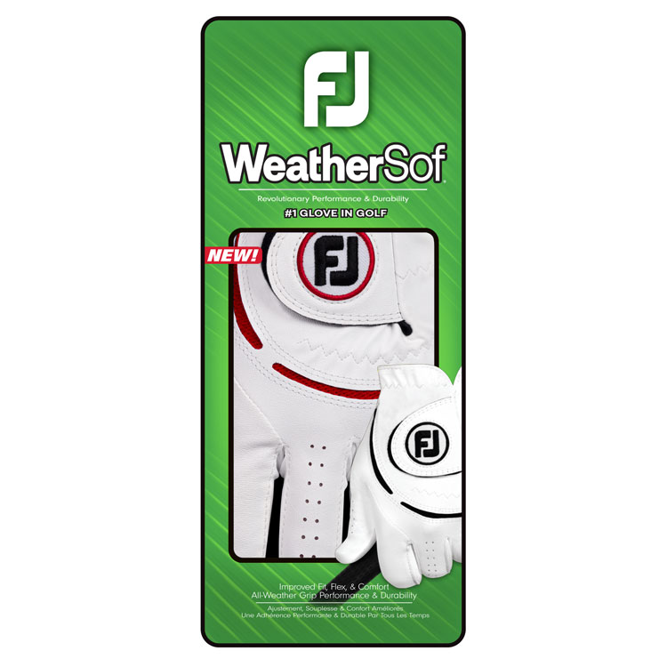 FootJoy Weathersof Golf Glove White/Red - Clubhouse Golf