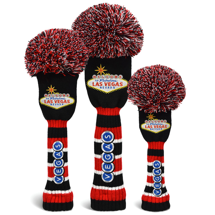 PRG Originals Vegas Pom Pom Driver Headcover Black/Red - Clubhouse Golf