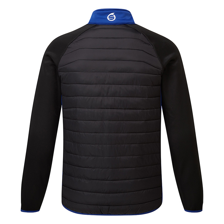 Sunderland Zermatt Padded Thermal Golf Wind Jacket Black/Electric Blue ...