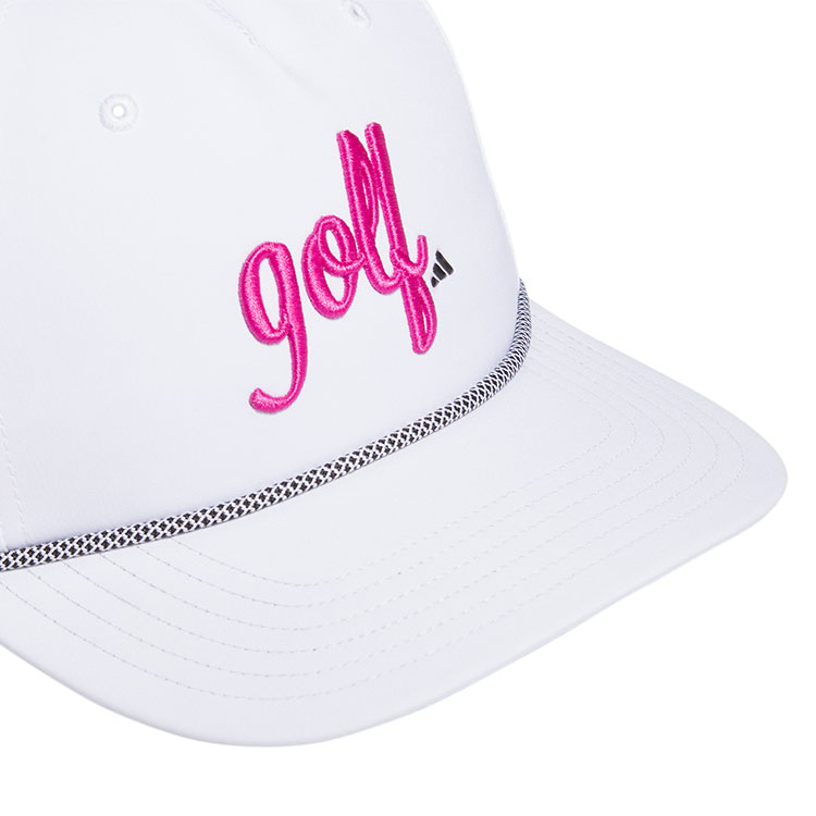 adidas Ladies 5 Panel Script Golf Cap White - Clubhouse Golf