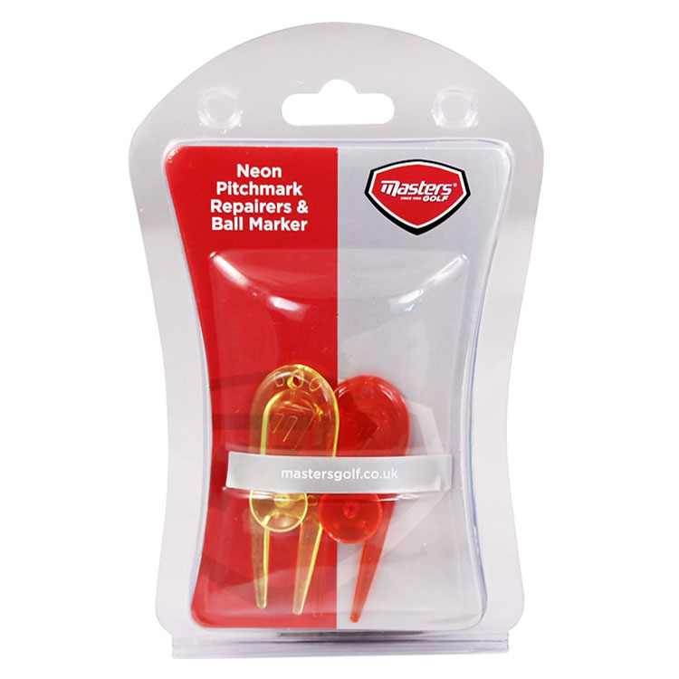 Masters Neon Pitchfork & Ball Markers (2 Pack) - Clubhouse Golf